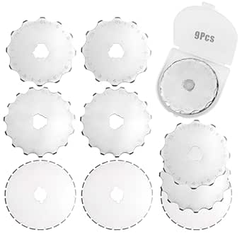 Yakamoz 45mm Crochet Edge Rotary Cutter Blades - 9Pcs Skip Stitch Blade ...
