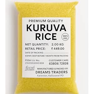 Kerala Special Yellow Kuruva Sorted Rice 2 KG : Amazon.in: Grocery ...