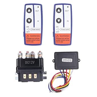 Amazon.com: 12V 250A Winch Solenoid Relay Contactor with 2Pcs Wireless ...