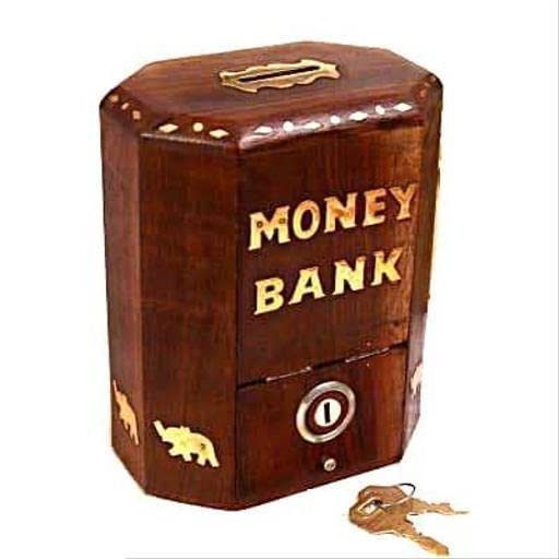New Shan Handicrafts Wodeen Sheesham Money Bank/Coin Bank/Piggy Bank ...