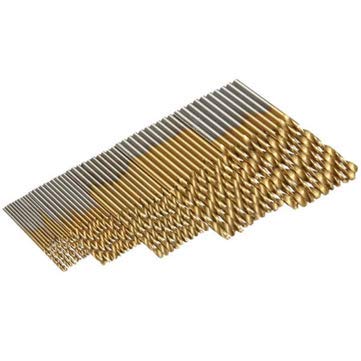 Generic 50Pcs Titanium Coated Twist Drill Bit Set 1/1.5/2/2.5/3Mm Hss ...