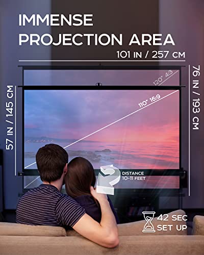 PropVue Projector Screen with Stand 100-120 inch - Indoor and Outdoor ...