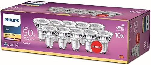 Philips LED Premium Spot Light Bulb 10 Pack [GU10 Spotlight] 4.6W (50W ...
