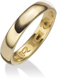 Clogau Gold 18ct 4mm Yellow Gold D-Shape Cariad Ring : Amazon.co.uk ...