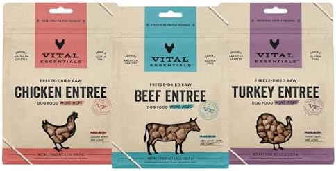 Amazon.com : Vital Essentials Freeze Dried Raw Dog Food, Sample Variety ...