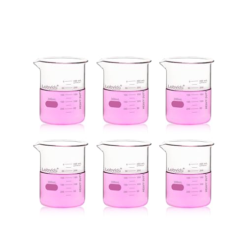 Snapklik.com : Labvida 6pcs 300ml Upgrated Thick Glass Beakers, Griffin ...