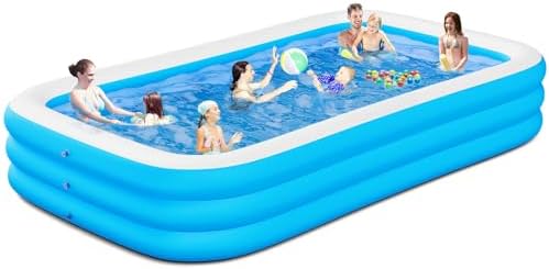 Amazon.com: Inflatable Pool with Pump, Extra Large 130'' x 72'' x 22 ...