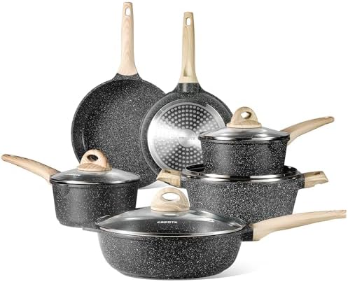 Carote Nonstick Cookware Set, 10 Piece Pots and Pan Set Nonstick ...