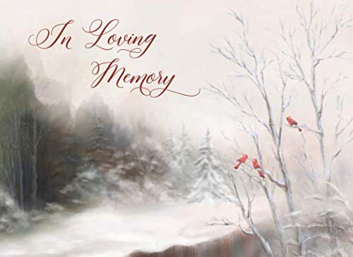 In Loving Memory: Winter Landscape Scene Memorial Service Guest Book ...