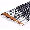 Amazon.com: Angled Paint Brush Set, 9PC Flat Tipped Long Handle Angular ...