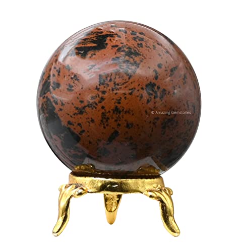 Amazon.com: Mahogany Obsidian Crystal Ball with Stand - 2" Inches ...