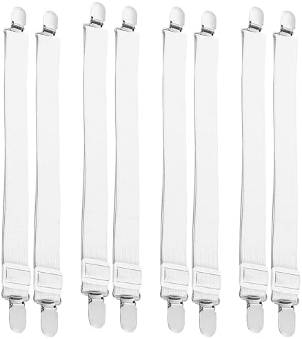 8 Pcs Bed Sheet Clips,Adjustable Bed Sheet Straps Upgraded Elastic ...