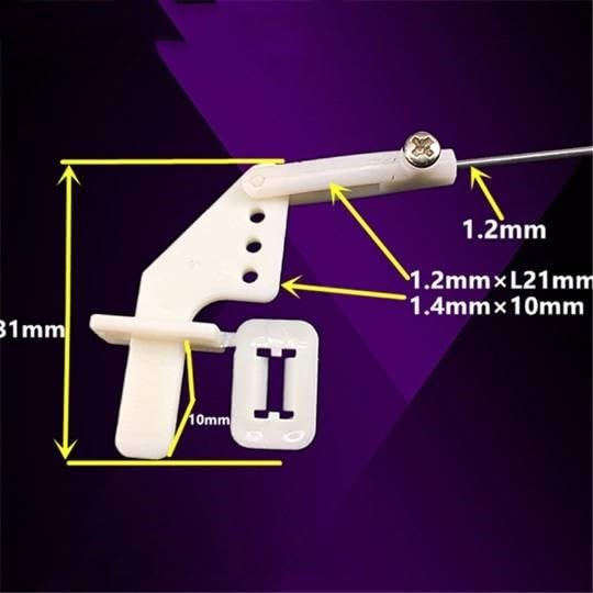 Micro Rc KT Rudder Angle 20 Sets Reusable Control Horn Plastic 4 Holes ...