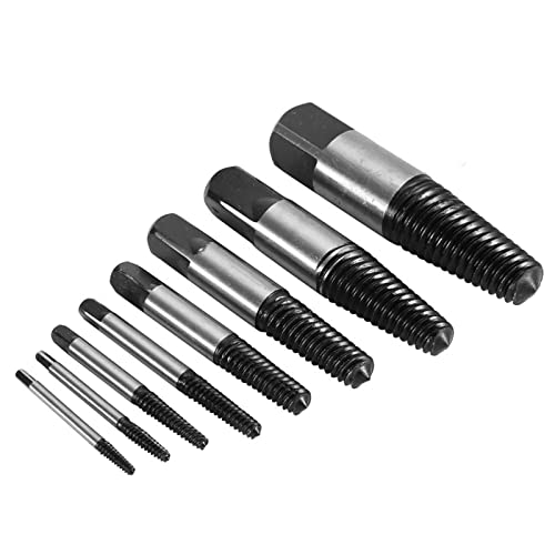 Easy out Screw Extractor Set, 8pcs Drill Bits Broken Damaged Bolt Stud ...