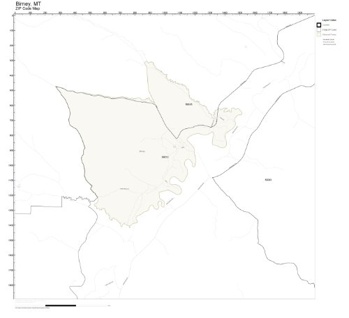 ZIP Code Wall Map of Birney, MT ZIP Code Map Laminated: Amazon.com ...