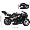 Amazon.com: Worparsen 49cc 2 Stroke Pocket Bike, Mini Gas Motorbike, High Brightness Dual ...