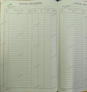 ATISHAY Stock Register - Size 34 x 21 CM - Red Half Canvas PVC Binding ...