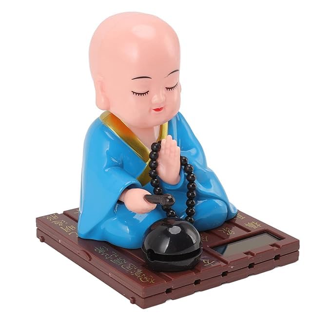 Buy Solar Powered Moving Head & Hand Gautam Buddha Monk Statue | Home ...