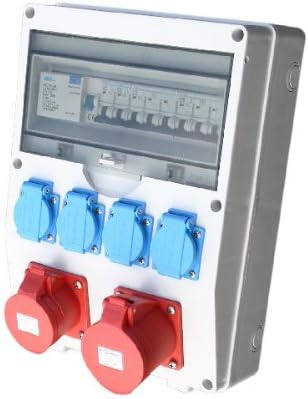 Wandverteiler CEE + 1x16A + 1x32A + 4x230V FI Stromverteiler ...