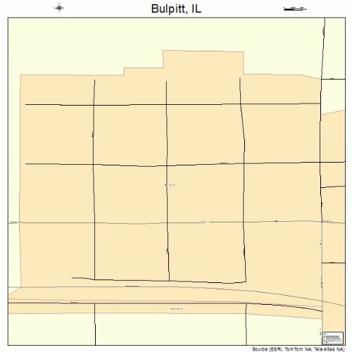 Large Street & Road Map of Bulpitt, Illinois IL - Printed poster size ...