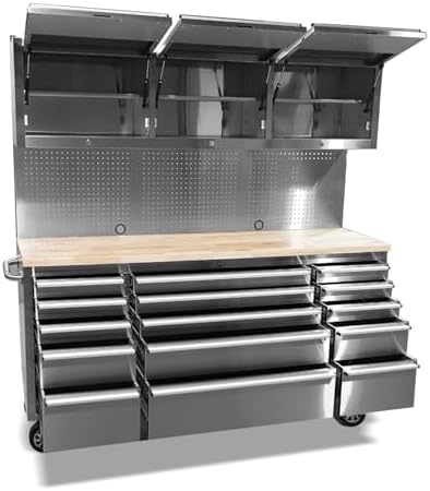 Amazon.com: JEGS 72 in. Stainless Steel Tool Cabinet Includes (11 ...