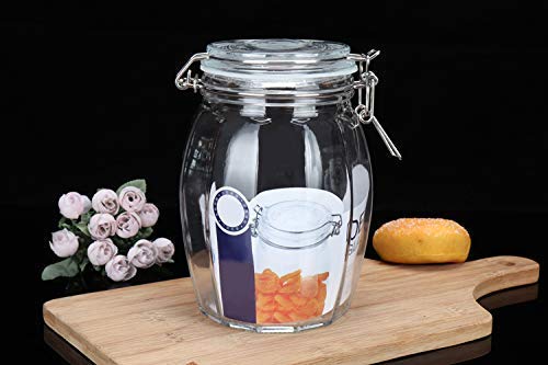 Macron Swing Cap Glass Jar Octagon (Set of 1) 1800 ml : Amazon.in: Home ...