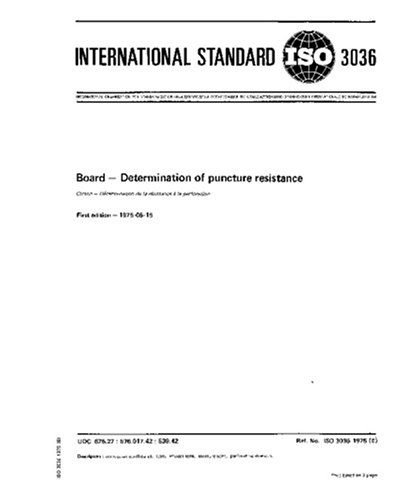 ISO 3036:1975, Board - Determination of puncture resistance ...