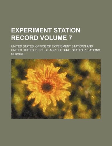 Experiment Station Record Volume 7 : Amazon.in: Books