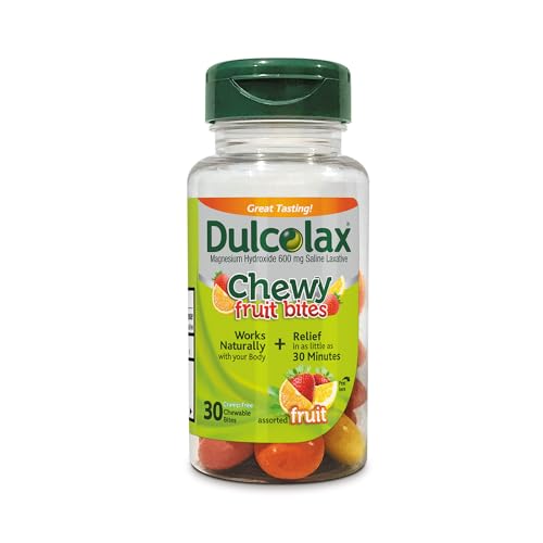 Dulcolax Chewy Fruit Bites, Saline Laxative, Assorted Fruit (30ct ...