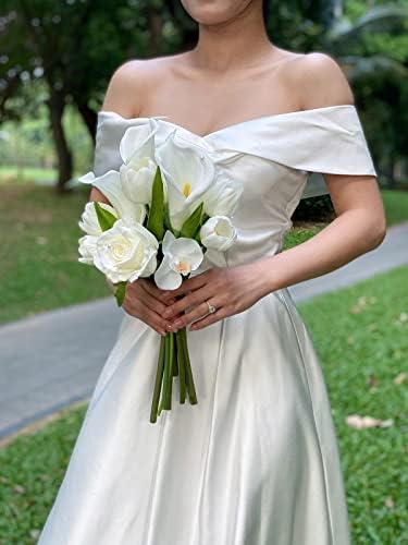 Amazon.com: Xinhewong Tulips Calla Lily Artificial Flowers | Real Touch ...