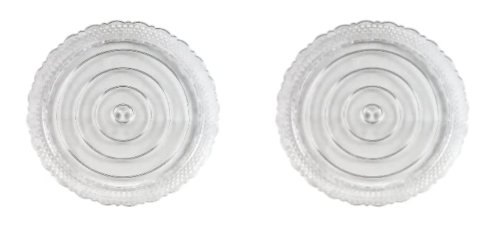 Amazon.com | Clear Crystal-Cut Decorative Cake Plates with Scalloped ...