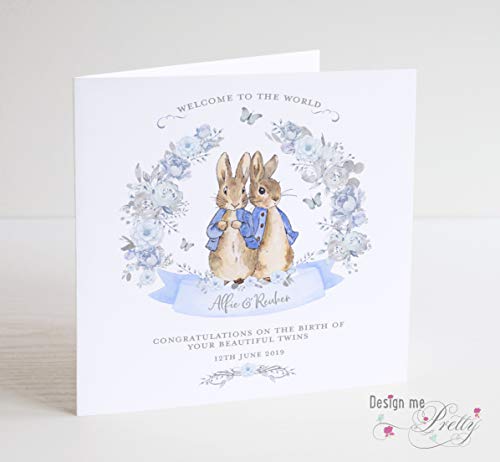 Peter Rabbit Twin New Baby Card - Baby Boys : Amazon.co.uk: Handmade ...