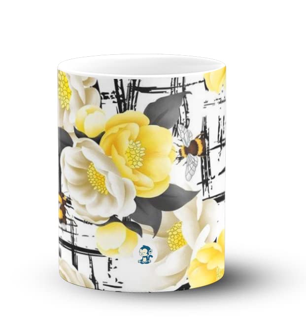 Buy The Desi Monk Most Beautiful Flower Printed White Mug with Print ...