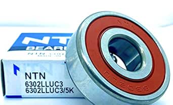 Amazon.com: NTN 6302 LLU C3/5K Rodamientos rígidos 0.591x1.654x0.512 in ...