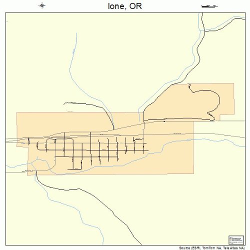 Amazon.com : Large Street & Road Map of Ione, Oregon OR - Printed ...