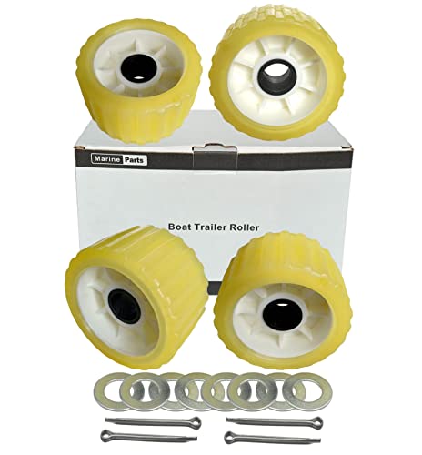 Snapklik.com : 3 Width X 5 OD Boat Trailer Rollers Poly Ribbed Wobble ...