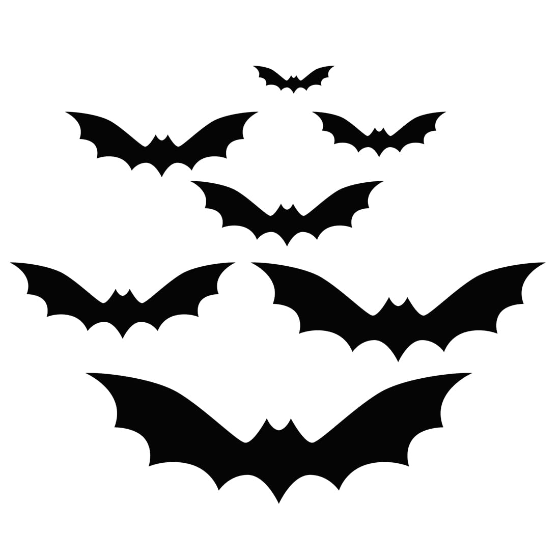 Andaz Press 118Pcs 6 Sizes, Halloween Bat Stickers, Black Indoor ...