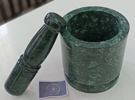 Rajasthan Art Green marble mortar and pestle set (Big Size)/stone ...