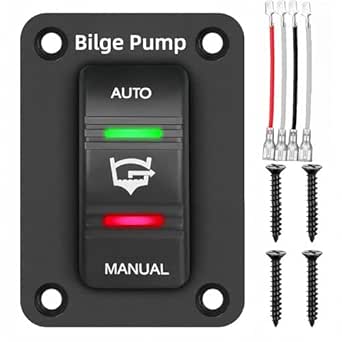 Amazon.com: Auto Manual Bilge Pump Rocker Switch Panel, 4 Pin SPDT Switch with Dual LED Light ...