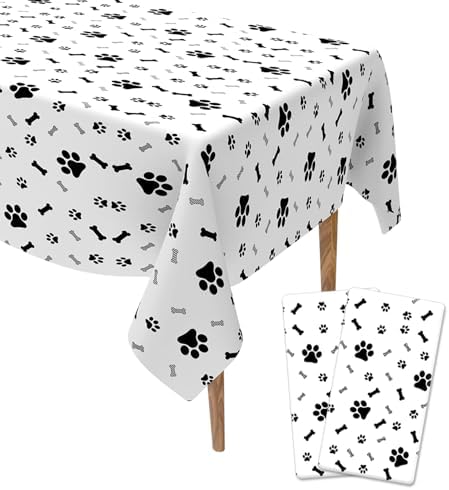 Amazon.com: 4 Pack Dog Themed Happy Birthday Tablecloths, 51x87'' Puppy ...