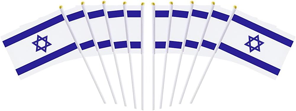 Amazon.com : 10 Pack Israel Israelis Flags on Stick 5x8 Inch,Patriotic ...