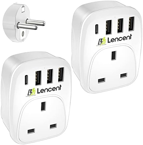 UK to European EU Travel Adapter with 2 USB Ports - TESSAN Power Euro ...