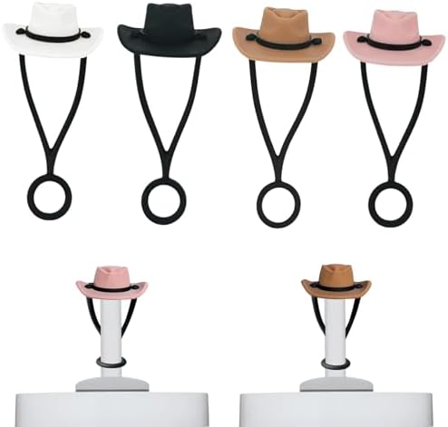 Amazon.com: dauncu 4 Pack Cute Cowboy Hat Straw Toppers Compatible with Stanley Cups 30/40 Oz ...