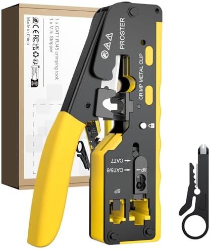Proster Pinza Crimpatrice RJ45 Professionale Pass Through Multifunzione ...