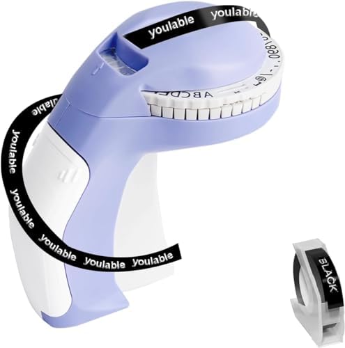 Amazon.com: YOULABLE Purple Embossing Label Maker with 1 Label Tapes ...