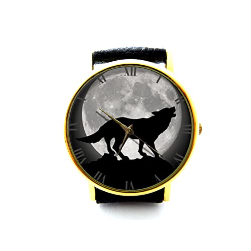 Amazon.com: Wolf Watch Wolf Leather Watch Bracelet Watch Handmade Watch ...
