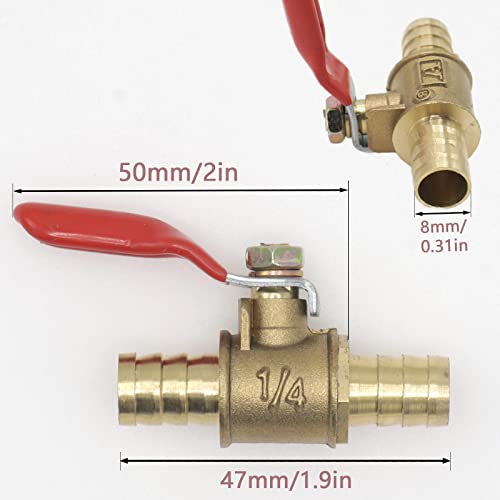 Joyangy 2pcs 5/16" Brass Water Shut Off Ball Valve, 5/16 Inch Water ...