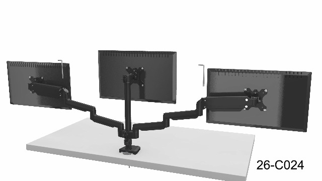 Watch Triple Monitor Mount Desk Stand - 3 Premium Aluminum Full Motion ...