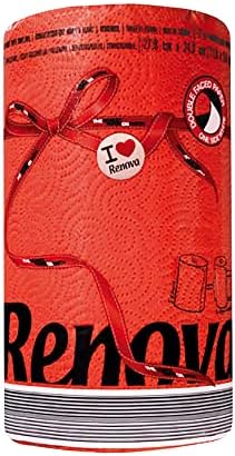 Renova Red Kitchen Roll Paper Towel – 1 Roll, 2-Ply Super Absorbent ...