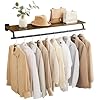 Amazon.com: SONGMICS Clothes Rack with Top Shelf, Wall Mounted Clothing ...